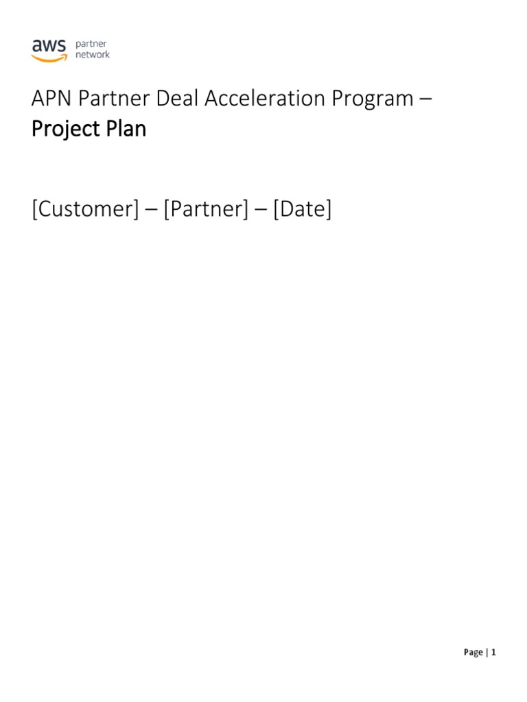 APN Partner Project Plan Template | PDF | Amazon Web Services ...