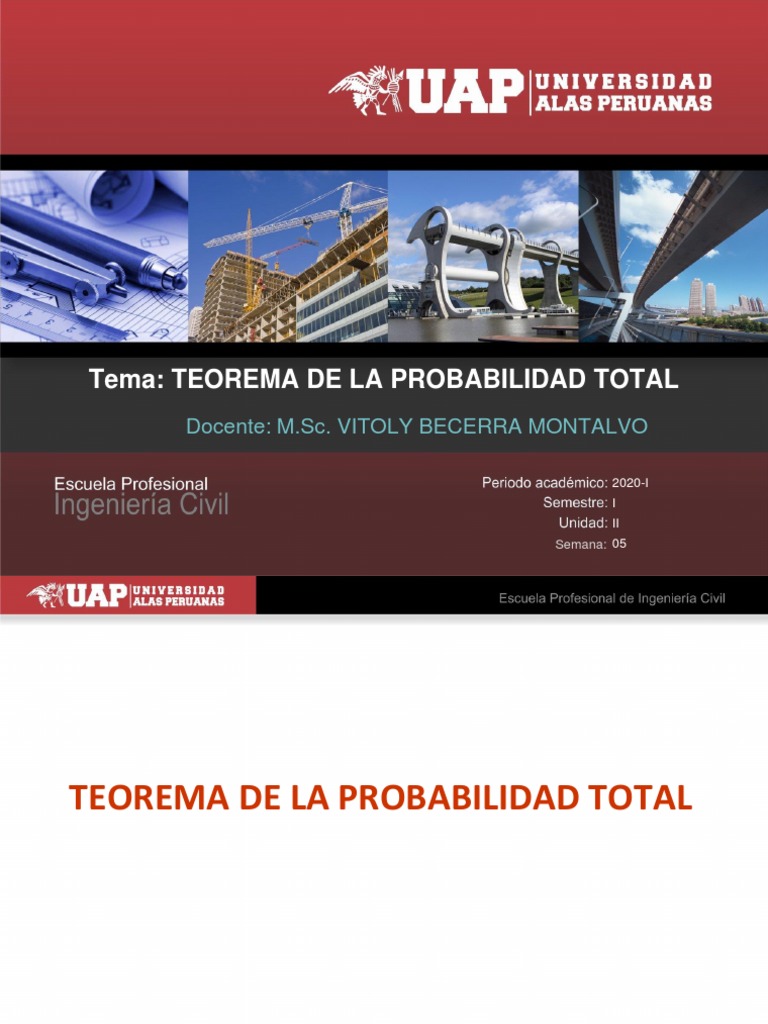 Semana 5 Teorema de La Probabilidad Total | PDF | Probabilidad | Probabilidades y estadísticas