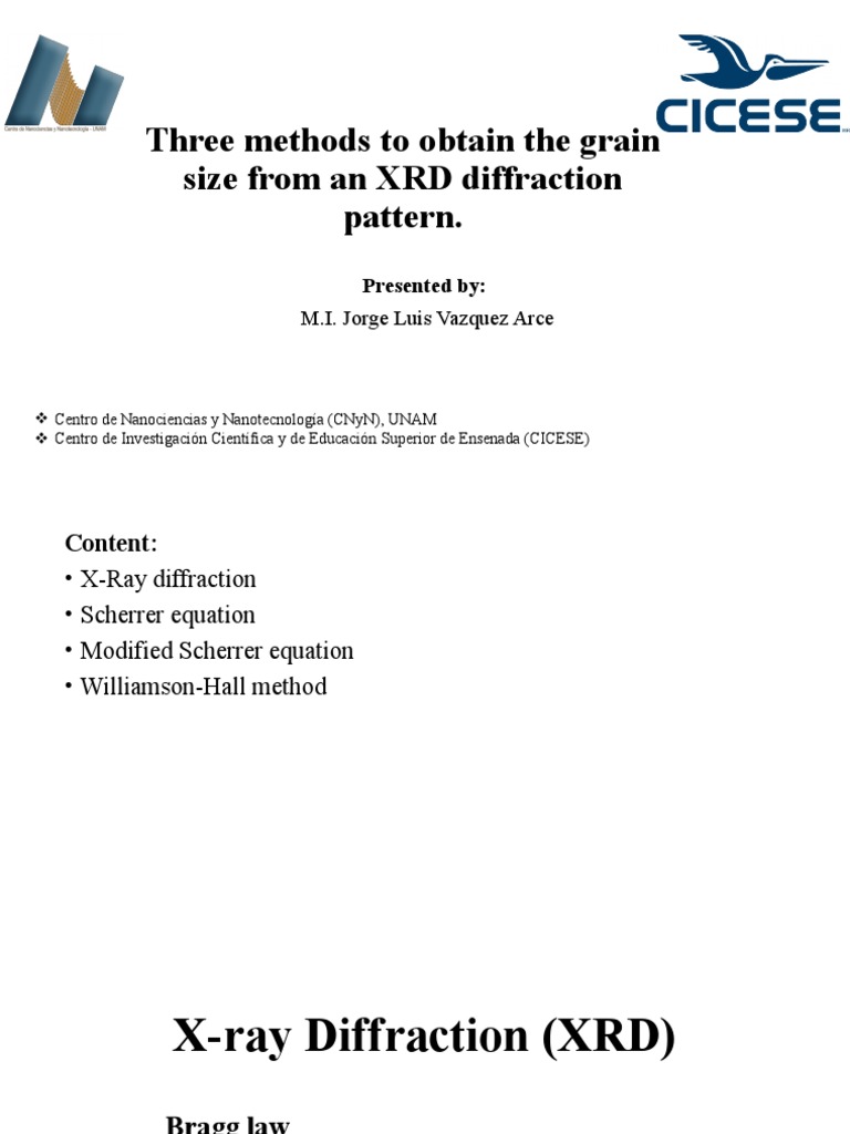 XRD Grain Size Analysis Methods | PDF | X Ray Crystallography | Atomic