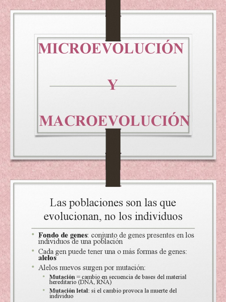 Micro y Macroevolución: Conceptos Clave | PDF | Evolución | Seleccion ...