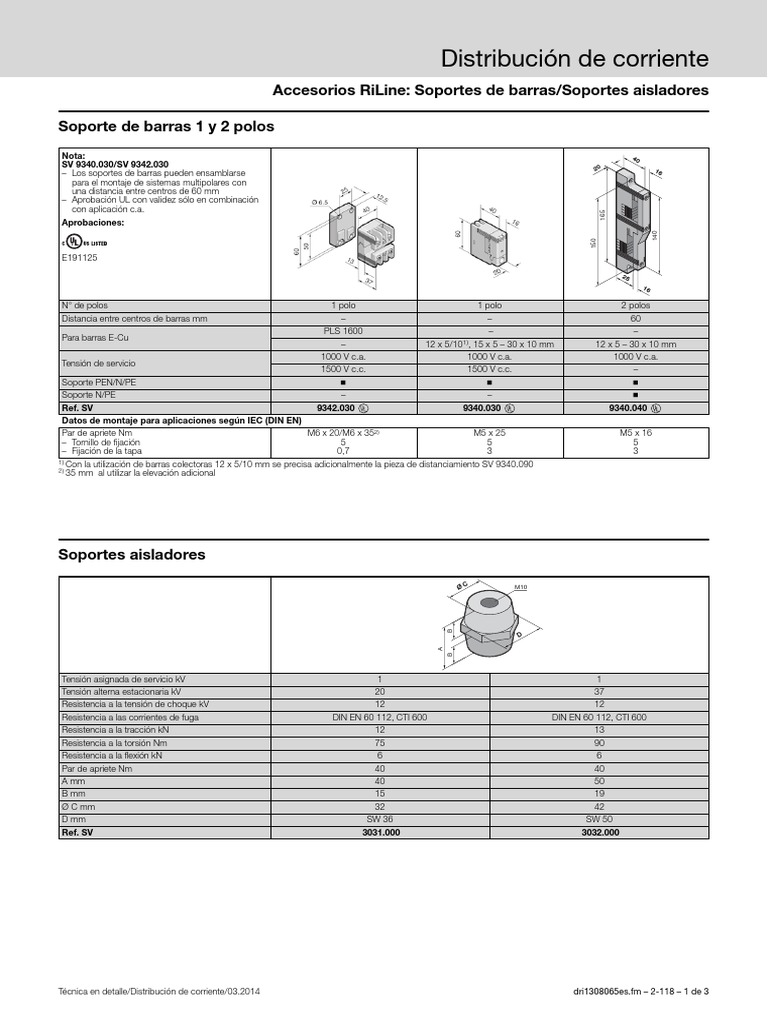 Rittal 9340030 Datos Técnicos 3 3230 | PDF | Electricidad | Ingenieria ...