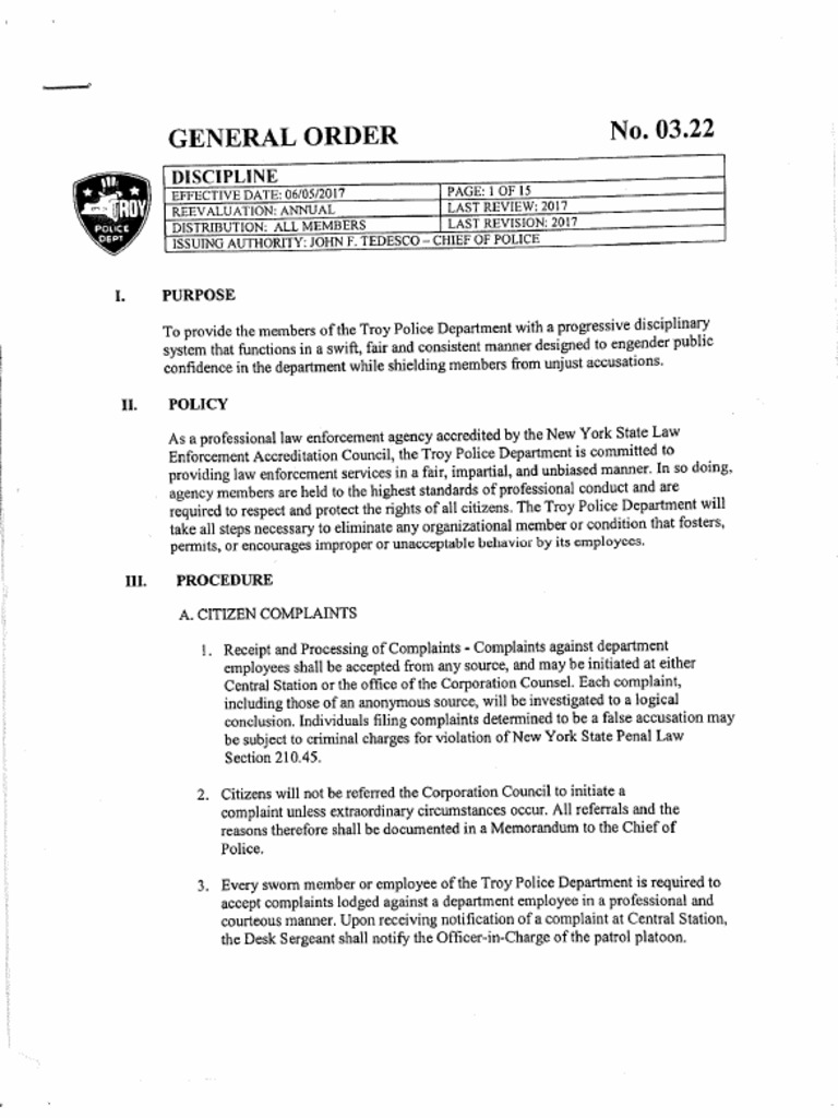 Troy Police Disciplinary Procedures | PDF | Counseling Psychology ...
