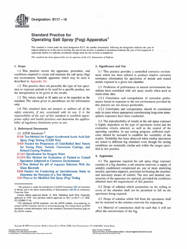 Astm B117 - 16 | PDF