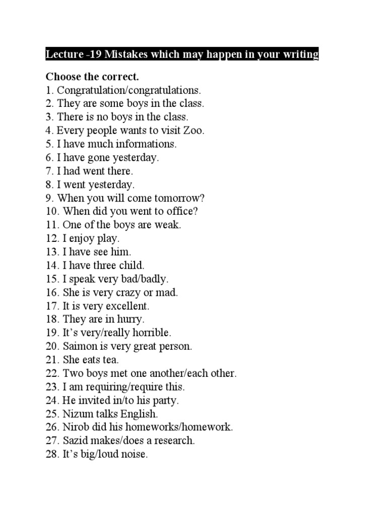Common Writing Mistakes to Avoid | PDF