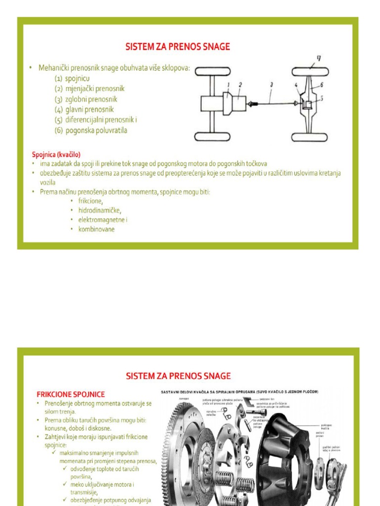 4 Lekcija - Sistem Prenosa Snage - Spojnice | PDF