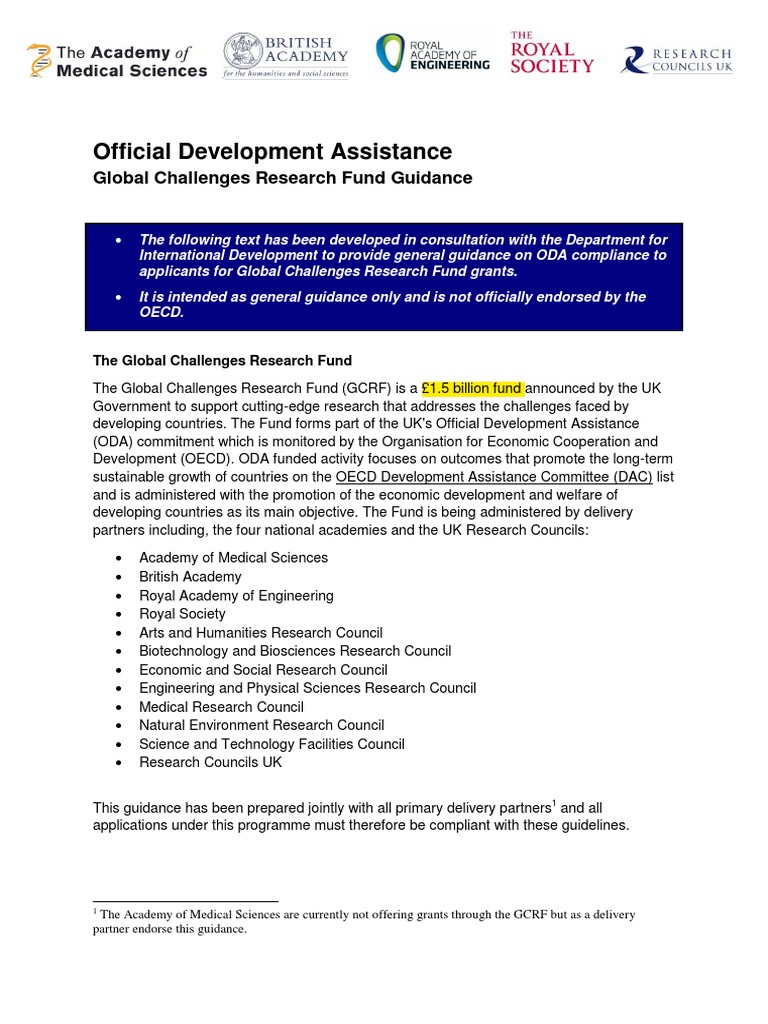 Official Development Assistance: Global Challenges Research Fund ...