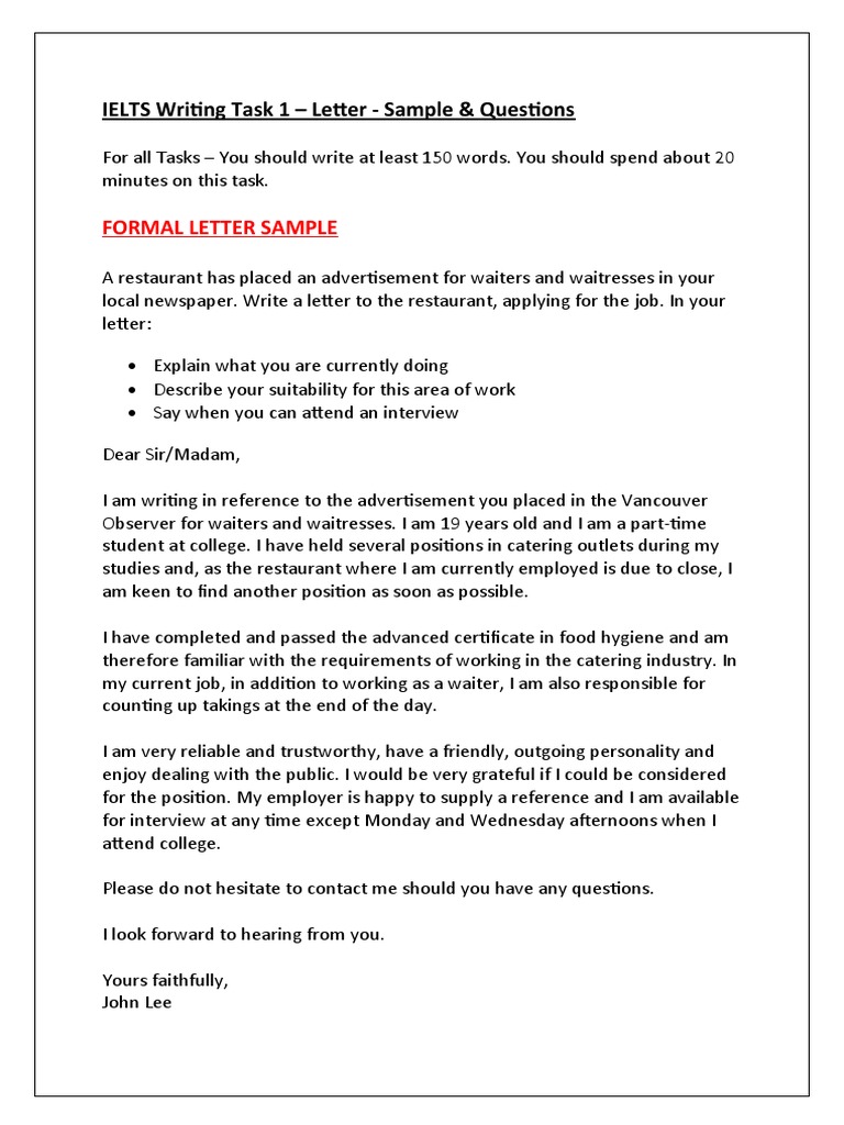 IELTS Writing Task 1 General Daily Task | PDF | Camping | Waiting Staff