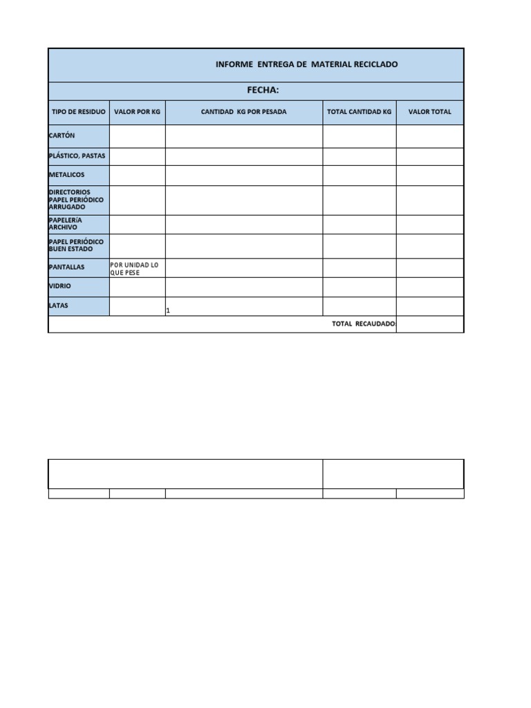 Formato para Cuantificar Los Residuos Generados | PDF