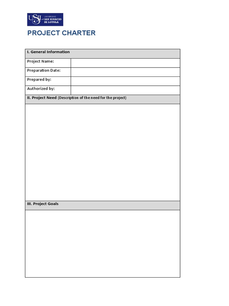 Project Charter - Template | PDF
