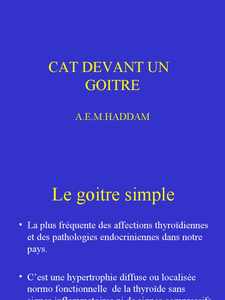 Cat Devant Un Goitre | PDF | Thyroïde | Hyperthyroïdie
