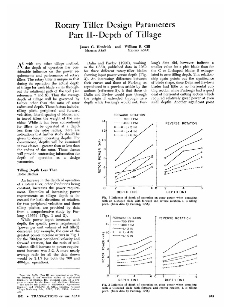 Rotary Tiller Depth of Tillage Analysis | PDF | Tillage | Turbine