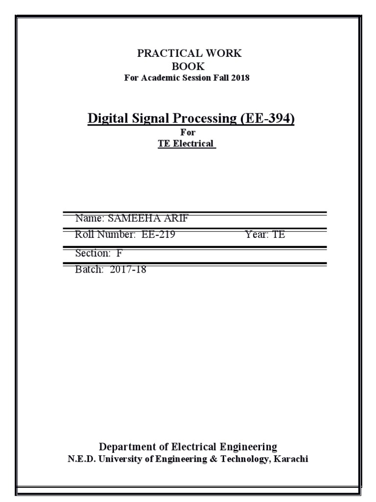 DSP Manual | PDF | Sampling (Signal Processing) | Discrete Time And Continuous Time