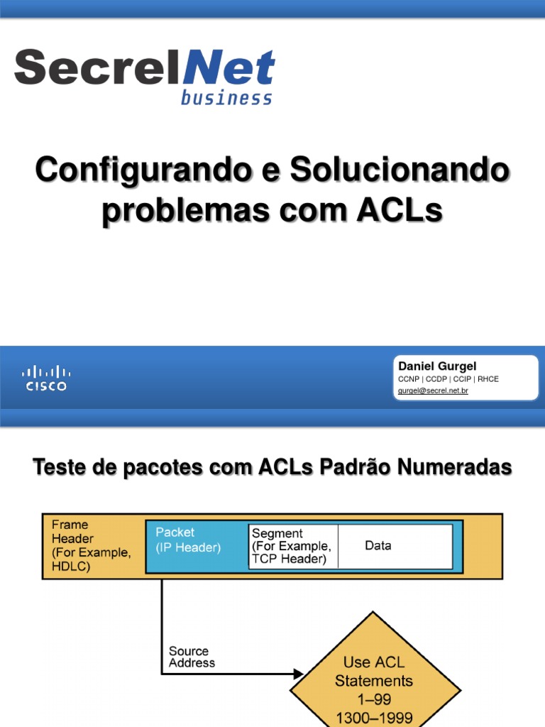 6-2 Configurando ACLs | PDF | Endereço de IP | Protocolo de controle de ...