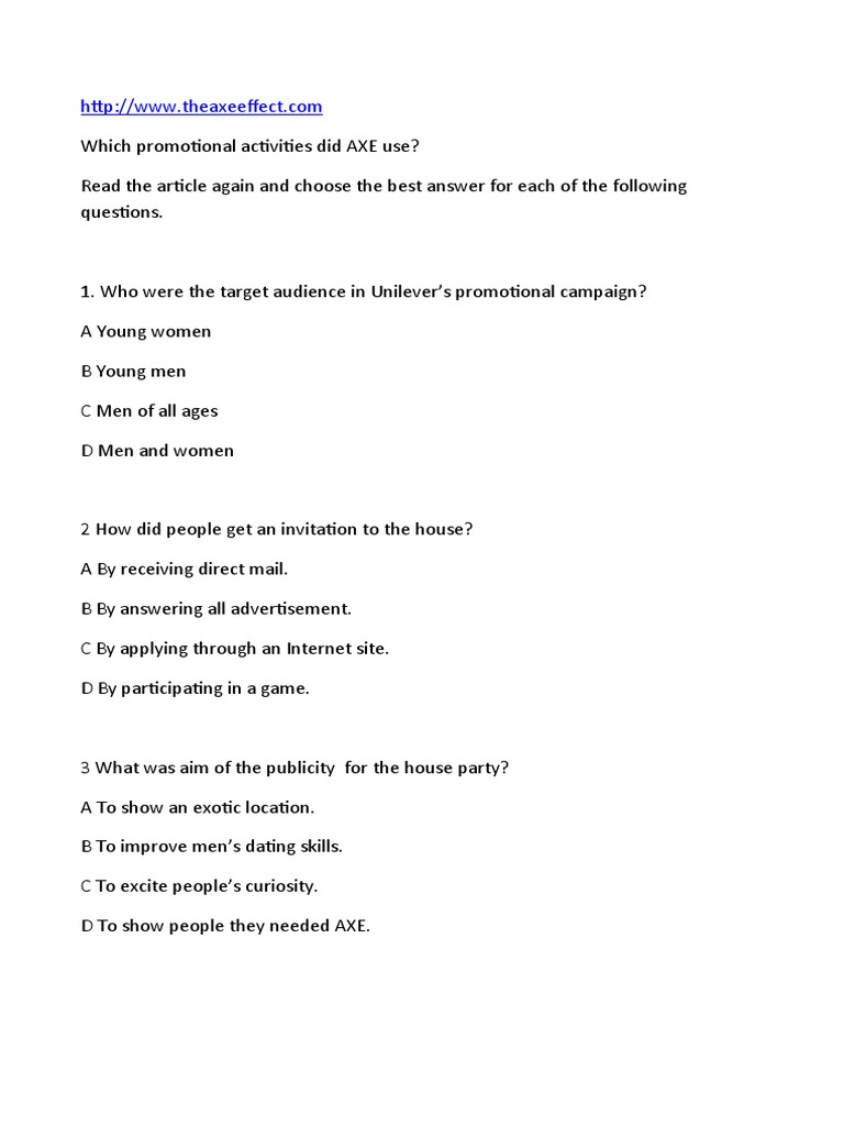 The AXE Effect | PDF | Advertising | Brand