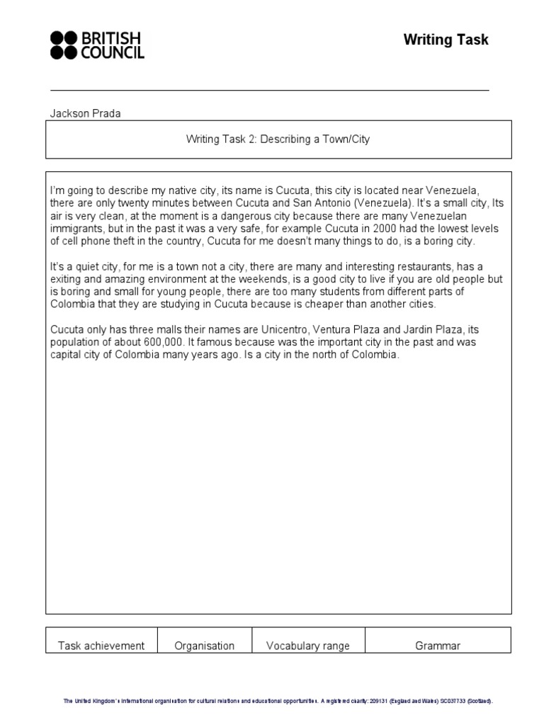 Writing Task Template 2 | PDF