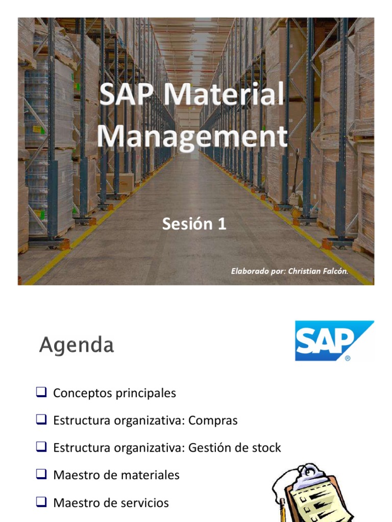 Sesión 1 - SAP MM | PDF | Obtención | Almacén