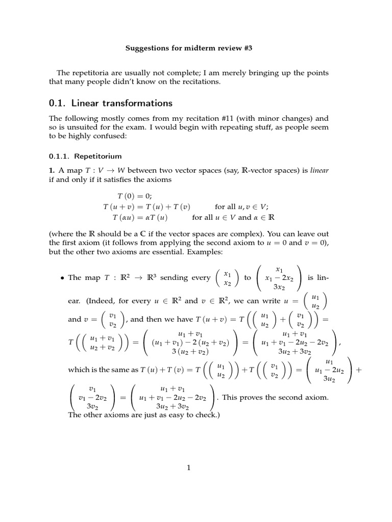 Midterm3ReviewF14 Darij | PDF | Basis (Linear Algebra) | Polynomial