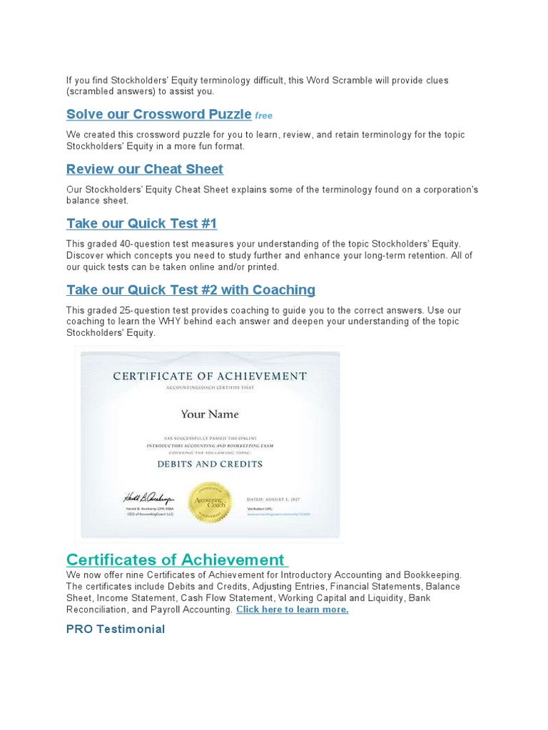 Solve Our Crossword Puzzle: Certificates of Achievement | PDF