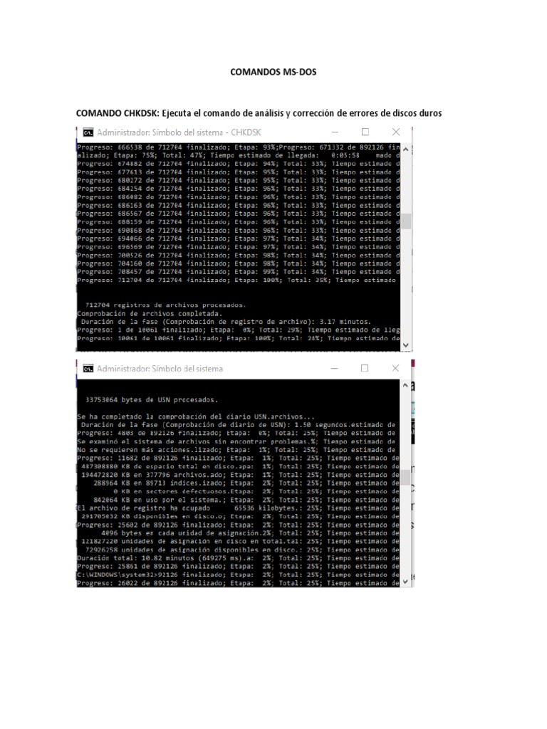 Comandos Ms-Dos | PDF | Microsoft Windows | Servidor (Computación)