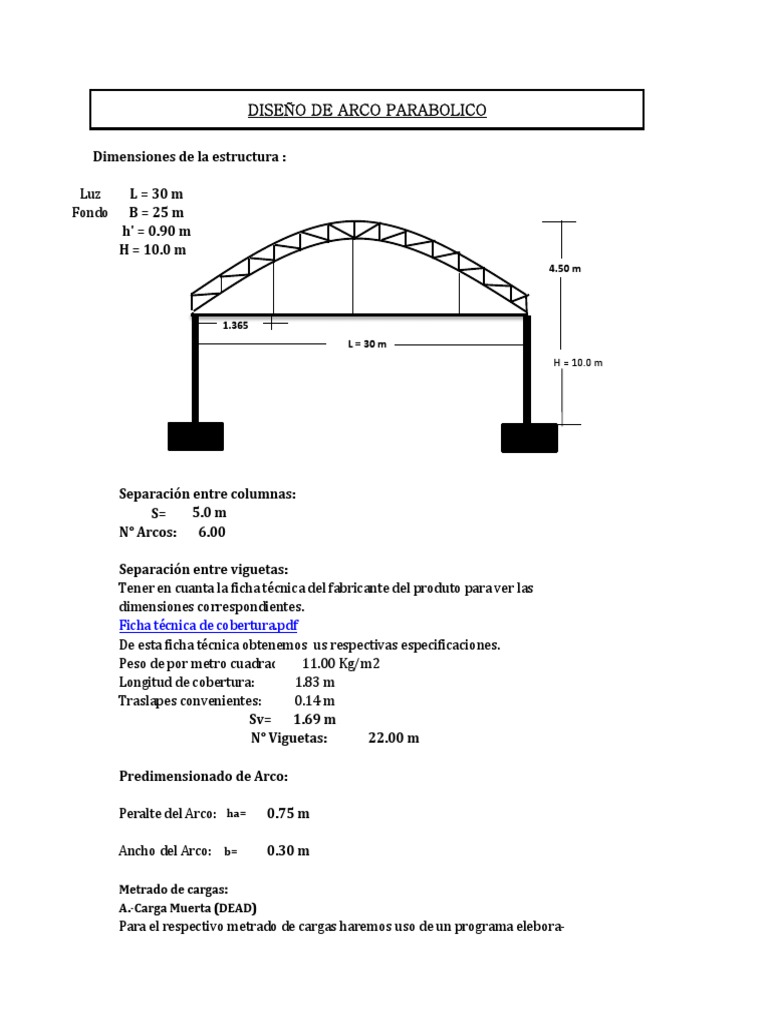 Arco Parabolico L 30m | PDF | Componentes | Ingeniería estructural