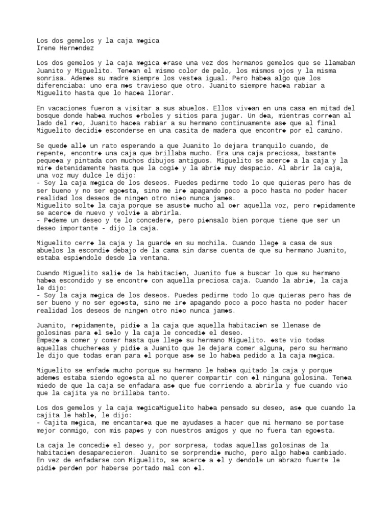 Gemelos y la caja mágica de deseos | PDF