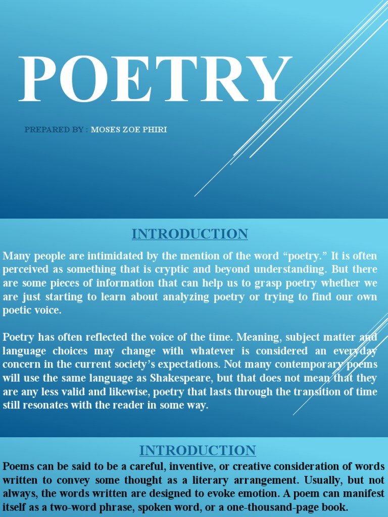 POETRY Lesson - Mag | PDF | Poetry | Poetic Form