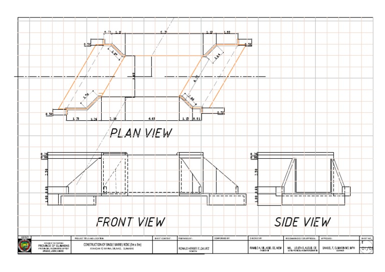 Plan View: Construction of Single Barrel RCBC (3M X 3M) | PDF