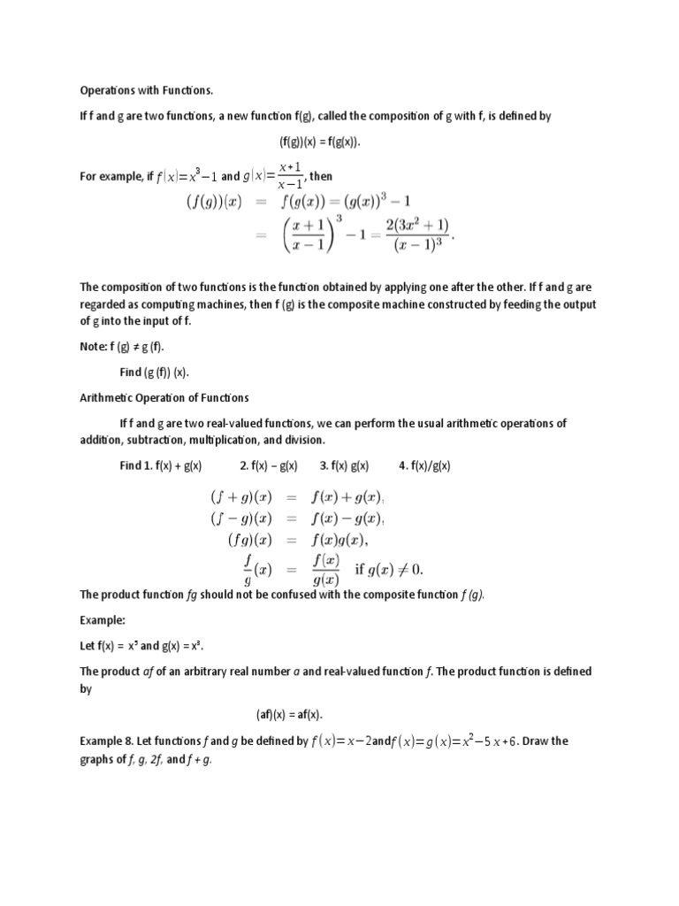 Operations With Functions | Pdf