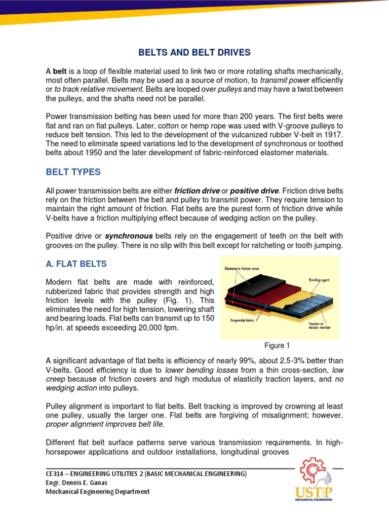 Lecture 3 - Belts and Belt Drives | PDF | Belt (Mechanical ...