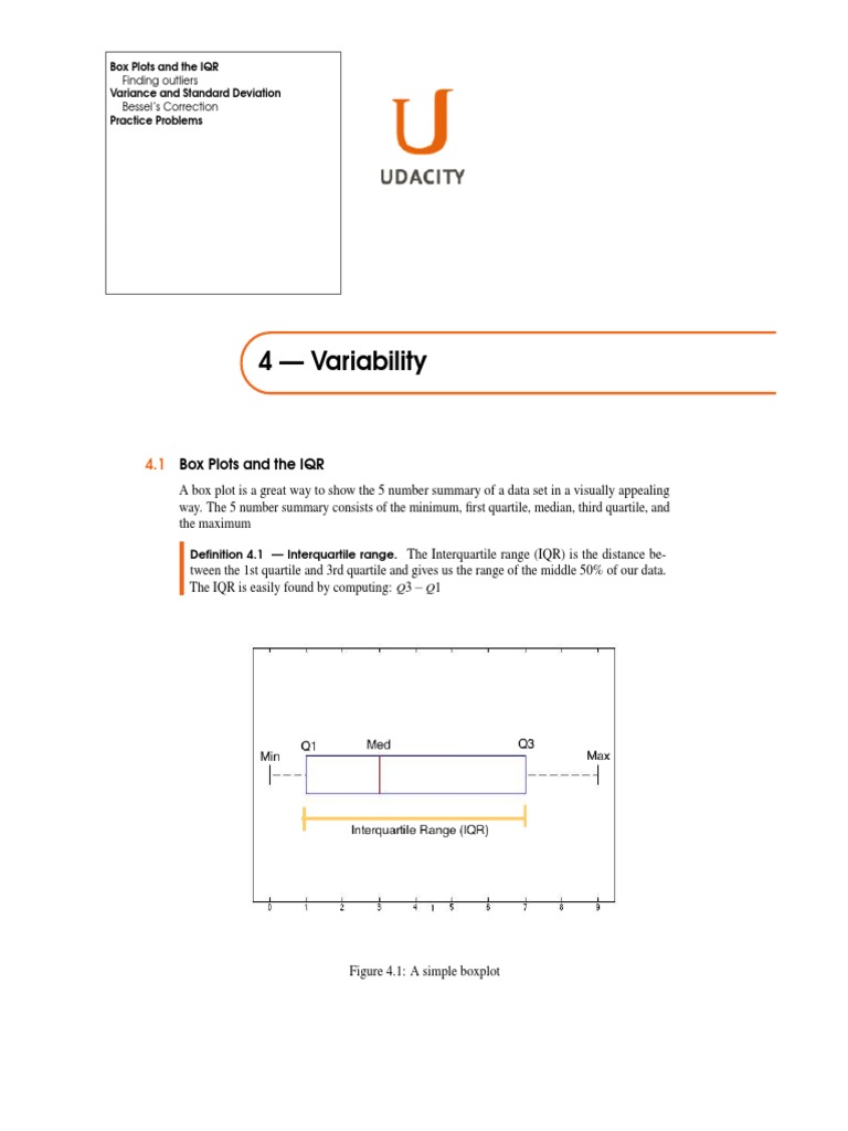 4 - Variability: Box Plots and The IQR | PDF | Estimation Theory ...