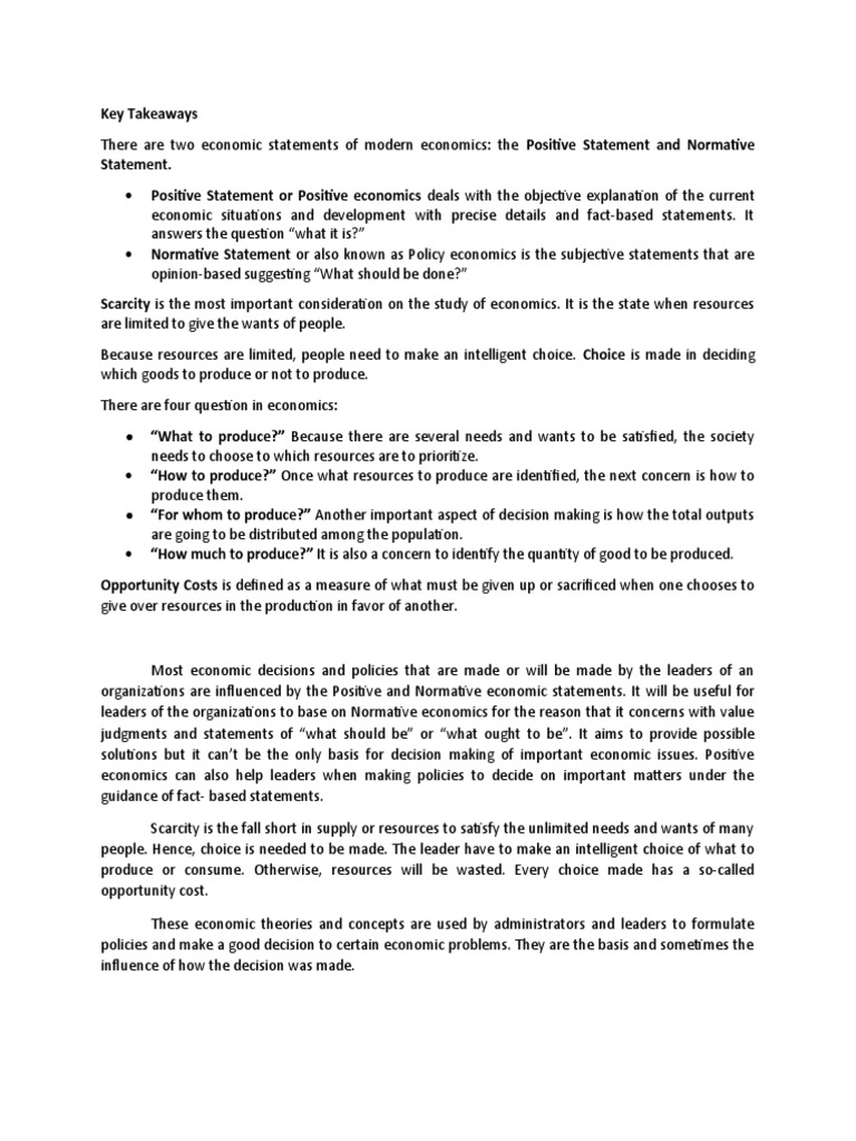 Key Takeaways | PDF | Normative | Resource