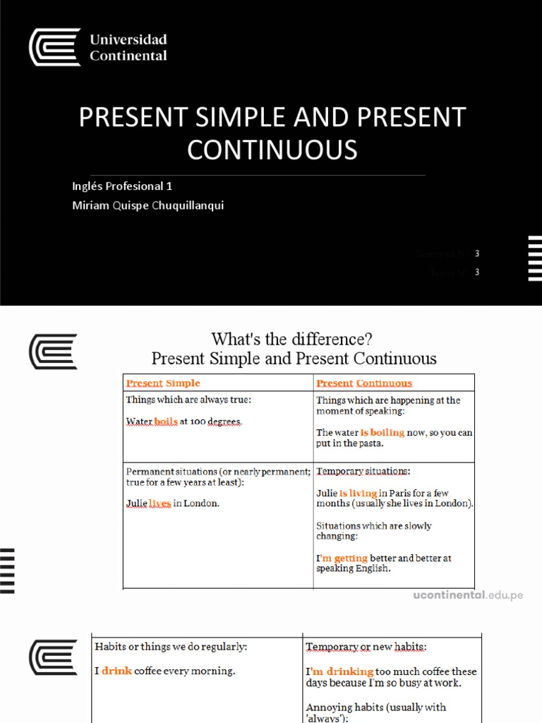 Present Simple and Continuous | PDF | Grammatical Tense | Verb