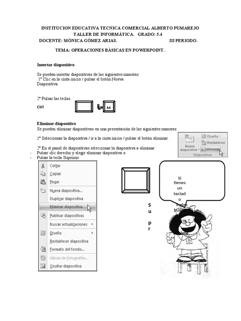 Actividad y Taller de Informatica 5to Grado 1 | PDF | Microsoft PowerPoint | Ventana (informática)