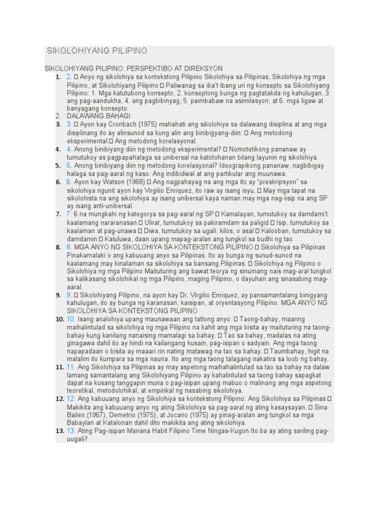 Sikolohiyang Pilipino | PDF