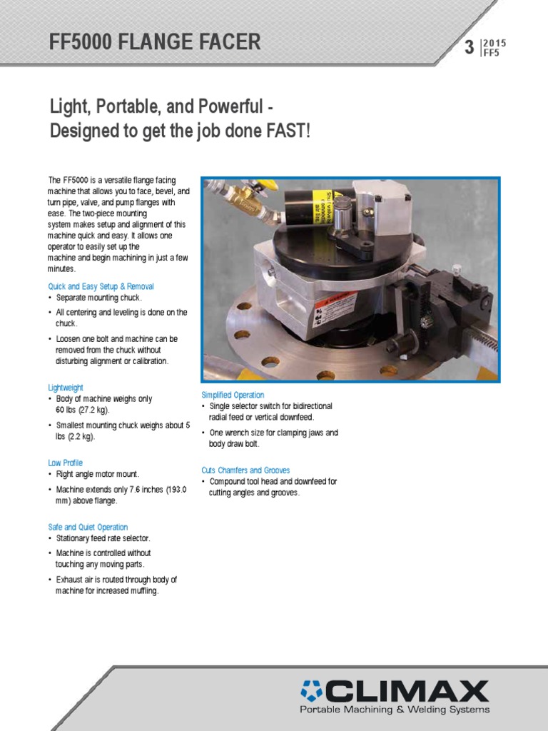 Ff5000 Flange Facer: Light, Portable, and Powerful - Designed To Get ...
