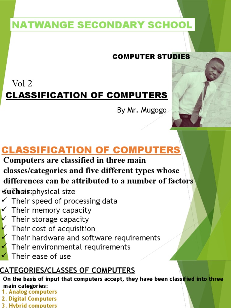 COMPUTER STUDIES G8A vOL 2 ON CLASSIFICATION OF COMPUTERS | PDF | Microcomputers | Personal ...