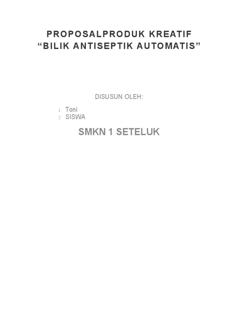 Contoh Proposal Lomba TTG Teknologi Tepat Guna | PDF