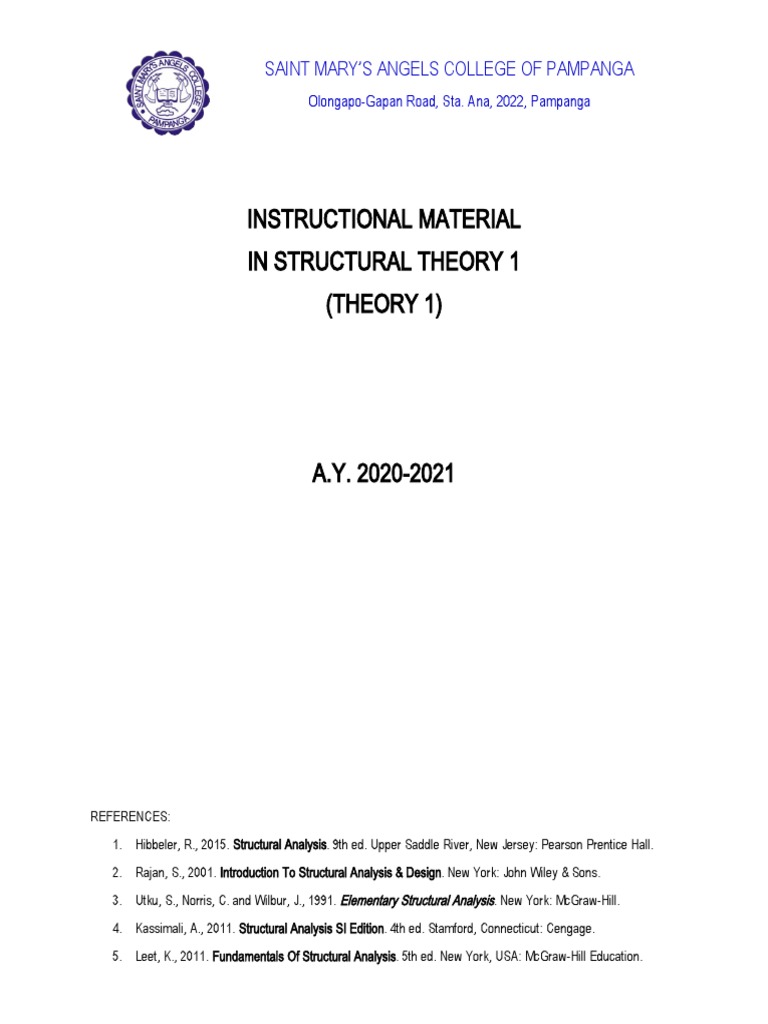 CHAPTER 1 - Introduction To Structural Theory | PDF | Truss | Bending