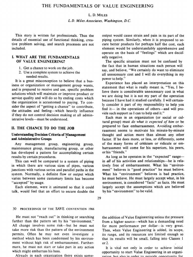 Fundamentals of Value Engineering | PDF | Creativity | Engineering