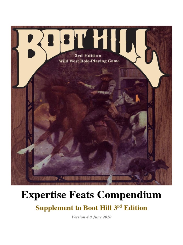 Boothill 3rd Supplement - List of Expertise Feats v.4.0 PDF | PDF ...