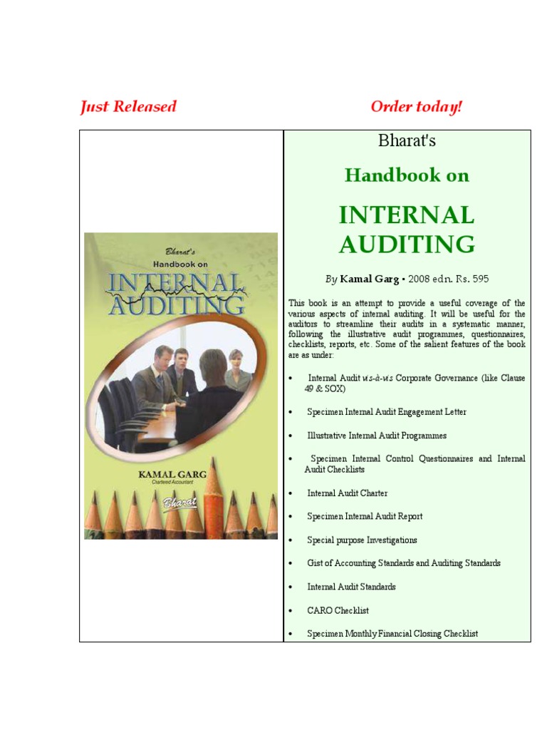Handbook On Internal Auditing | PDF | Finance & Money Management