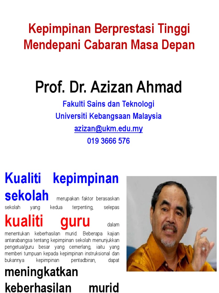 Kepimpinan Berprestasi Tinggi Prof DR Azizan UKM PDF | PDF