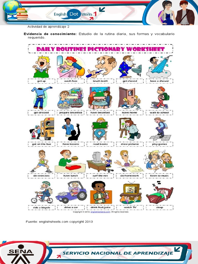 Requerido.: Evidencia de Conocimiento: Estudio de La Rutina Diaria, Sus ...