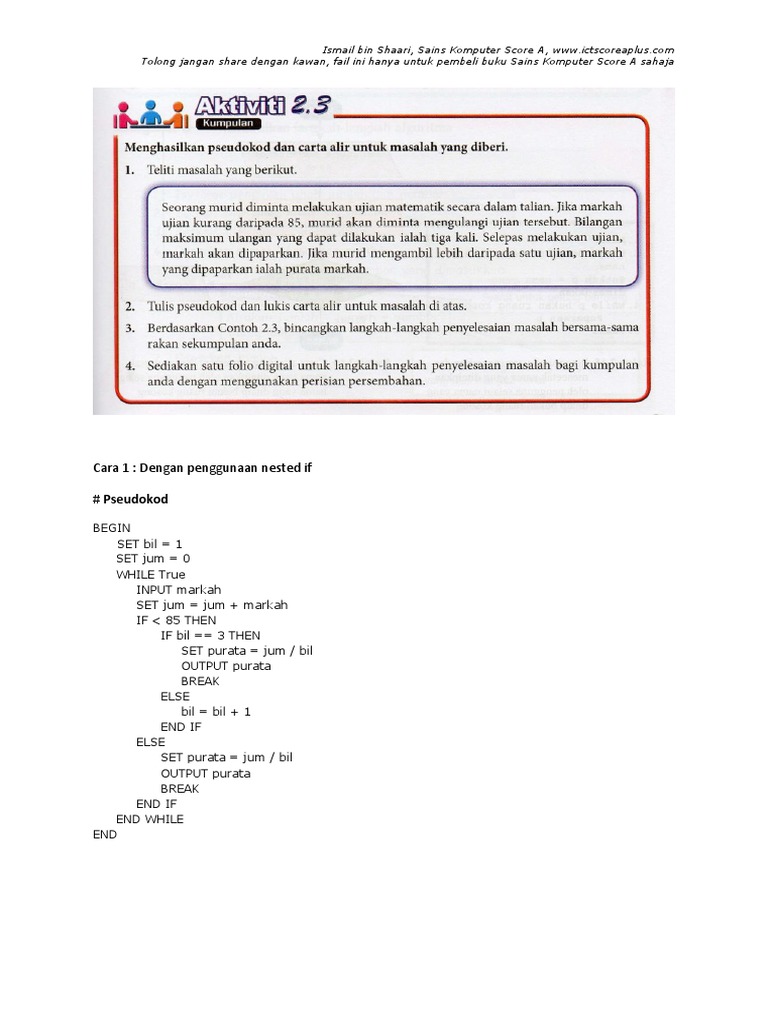 Jawapan Buku Teks Ask T2 - 2.3 | PDF