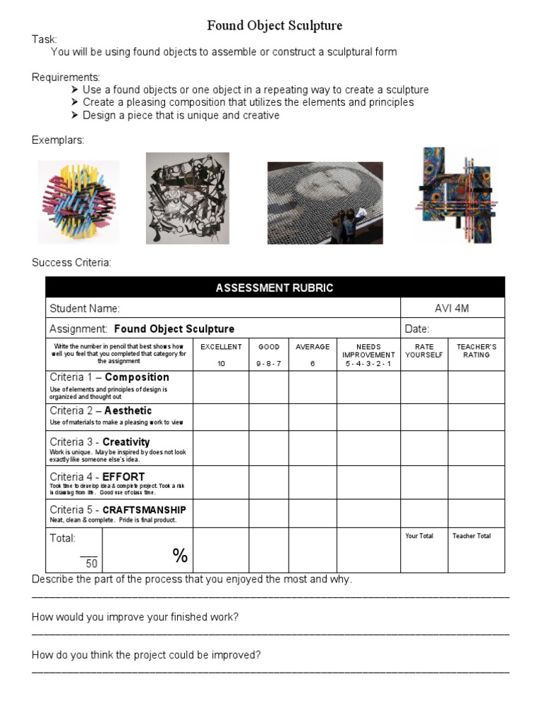 Sculpture Rubric | PDF