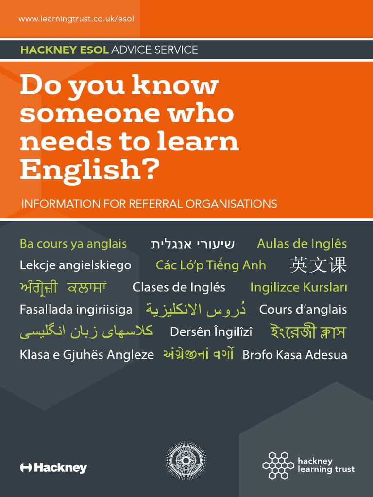 Hackney ESOL Advice Service Guide | PDF | English As A Second Or ...