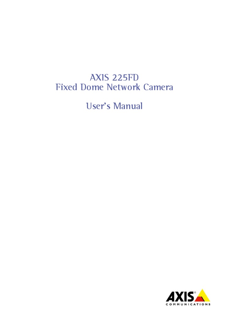 Axis 225 User's Manual | PDF | Streaming Media | Electromagnetic ...