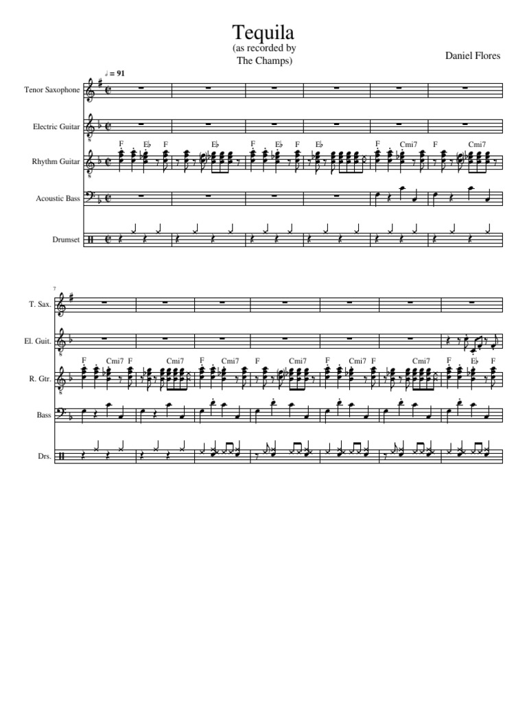 Tequila Score | PDF | Jazz | Guitar Family Instruments