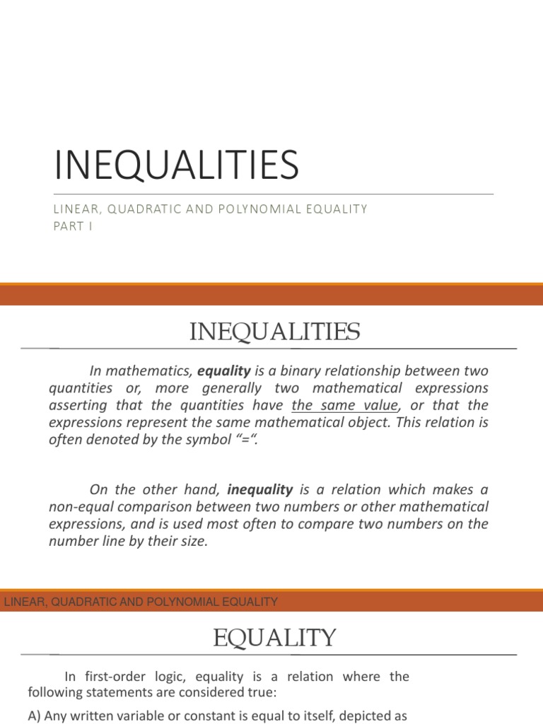 INEQUALITIES - Introduction | PDF | Inequality (Mathematics) | Equations
