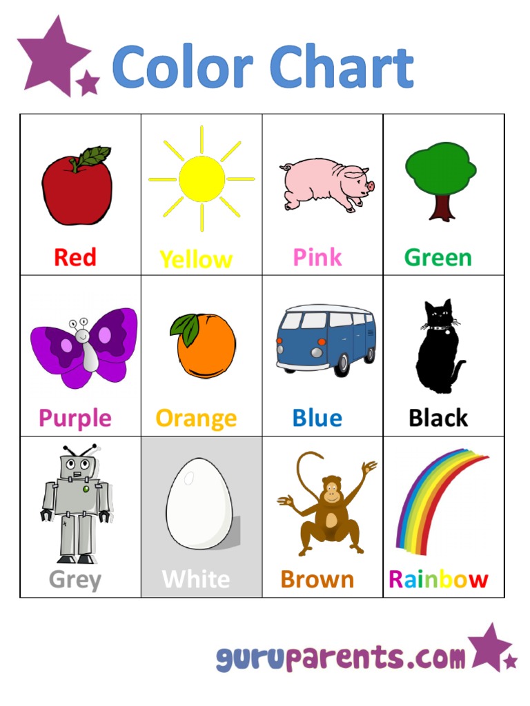 Kindergarten Color Chart for Kids | PDF